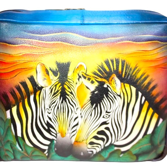 Anuschka | Bags | Anuschka Hand Painted Leather Crossbody ...
